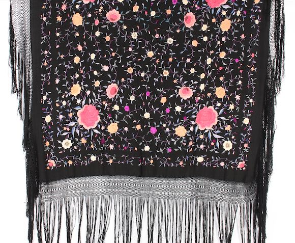 Bonhams : Two Chinese embroidered shawls