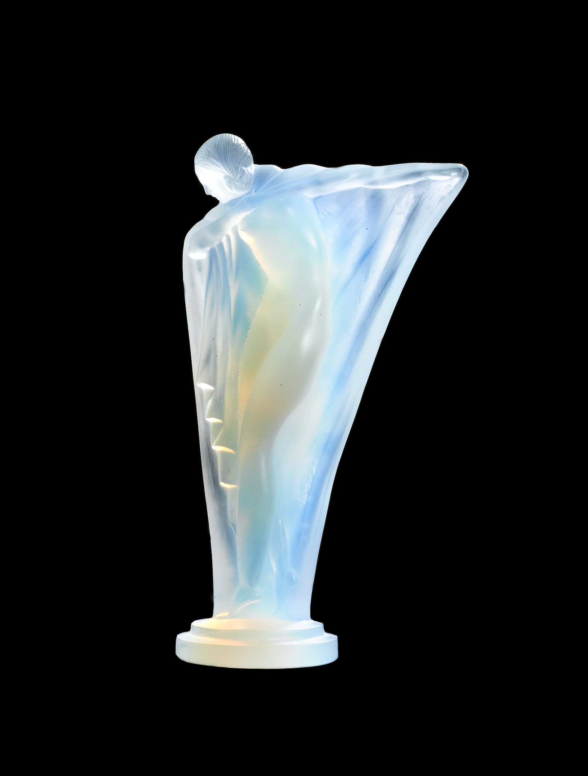 Bonhams Cars : A fine Art Deco draped nude mascot, in deep blue/amber ...