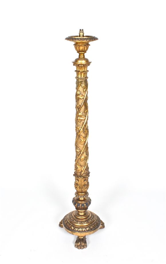 Bonhams : An Italian giltwood standard lamp in the 17th century style ...