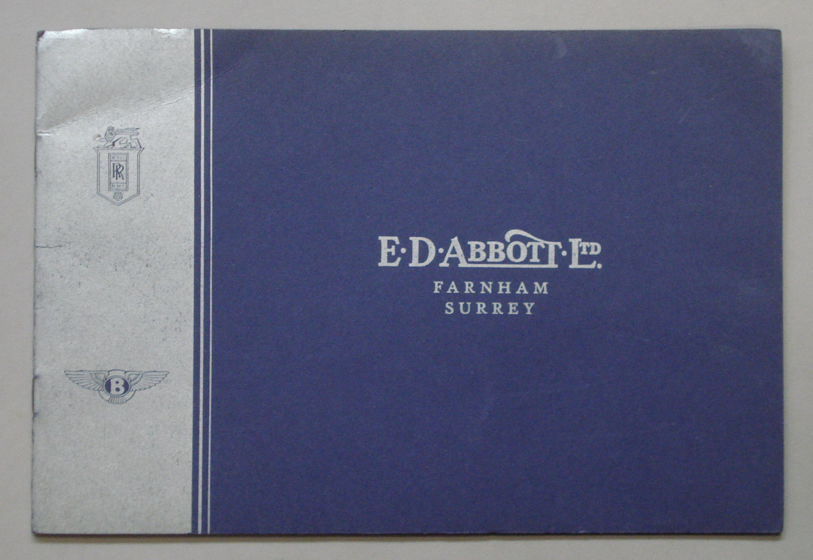 Bonhams Cars : E.D. Abbott Ltd. Farnham Surrey catalogue,