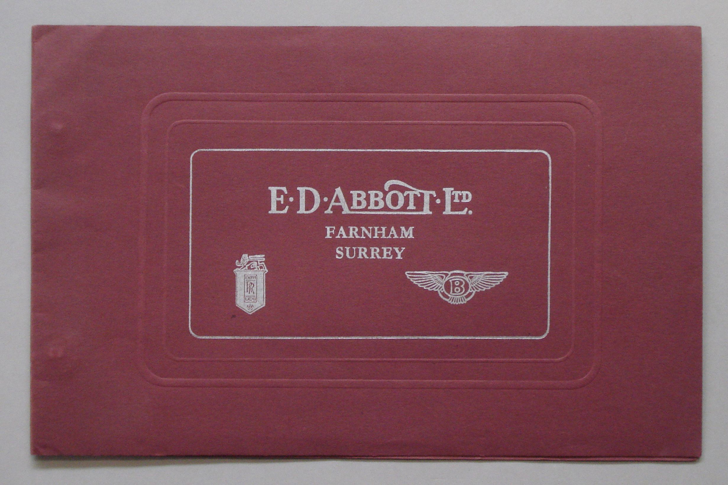 Bonhams Cars : E.D.Abbott Ltd. Farnham Surrey catalogue,