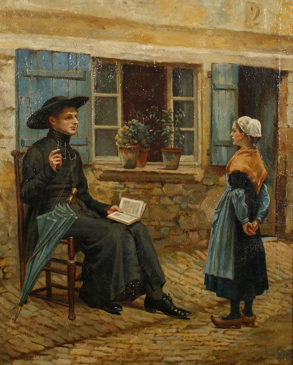 Bonhams : Emily M. Merrick (British, born 1842) A French Lesson