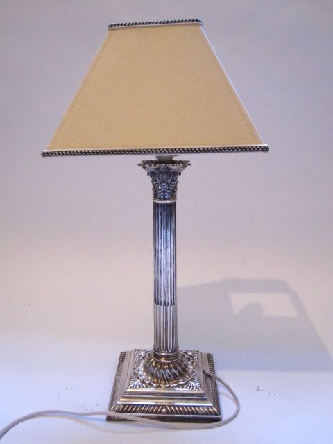 Bonhams : A silver table lamp Sheffield 1905