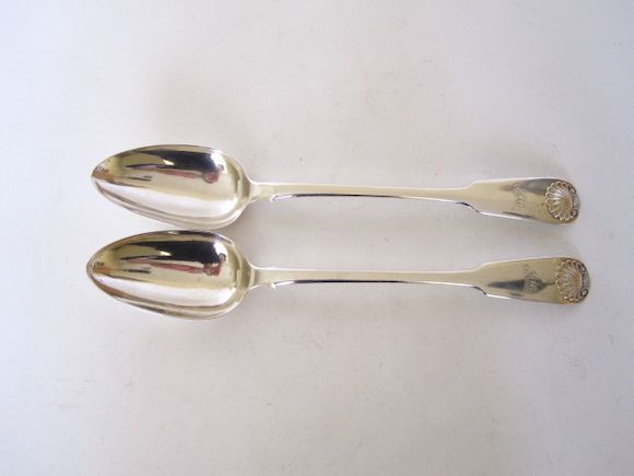 Bonhams : A pair of George III gravy spoons With maker's mark of ...