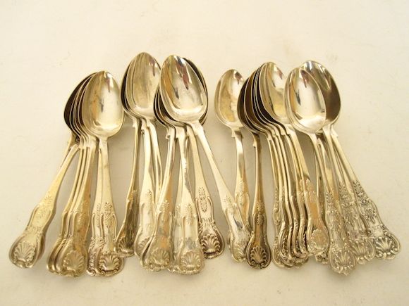 Bonhams : A collection of Victorian King's pattern Scottish teaspoons ...