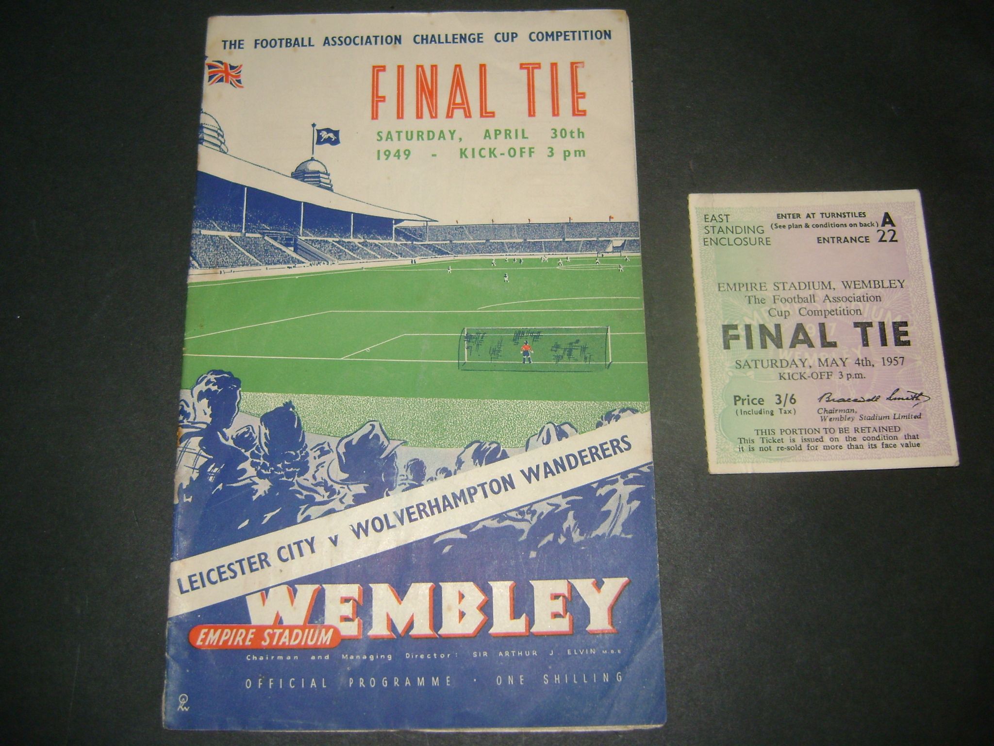 Bonhams : 1949 F.A. Cup final programme/1957 F.A. Cup final ticket