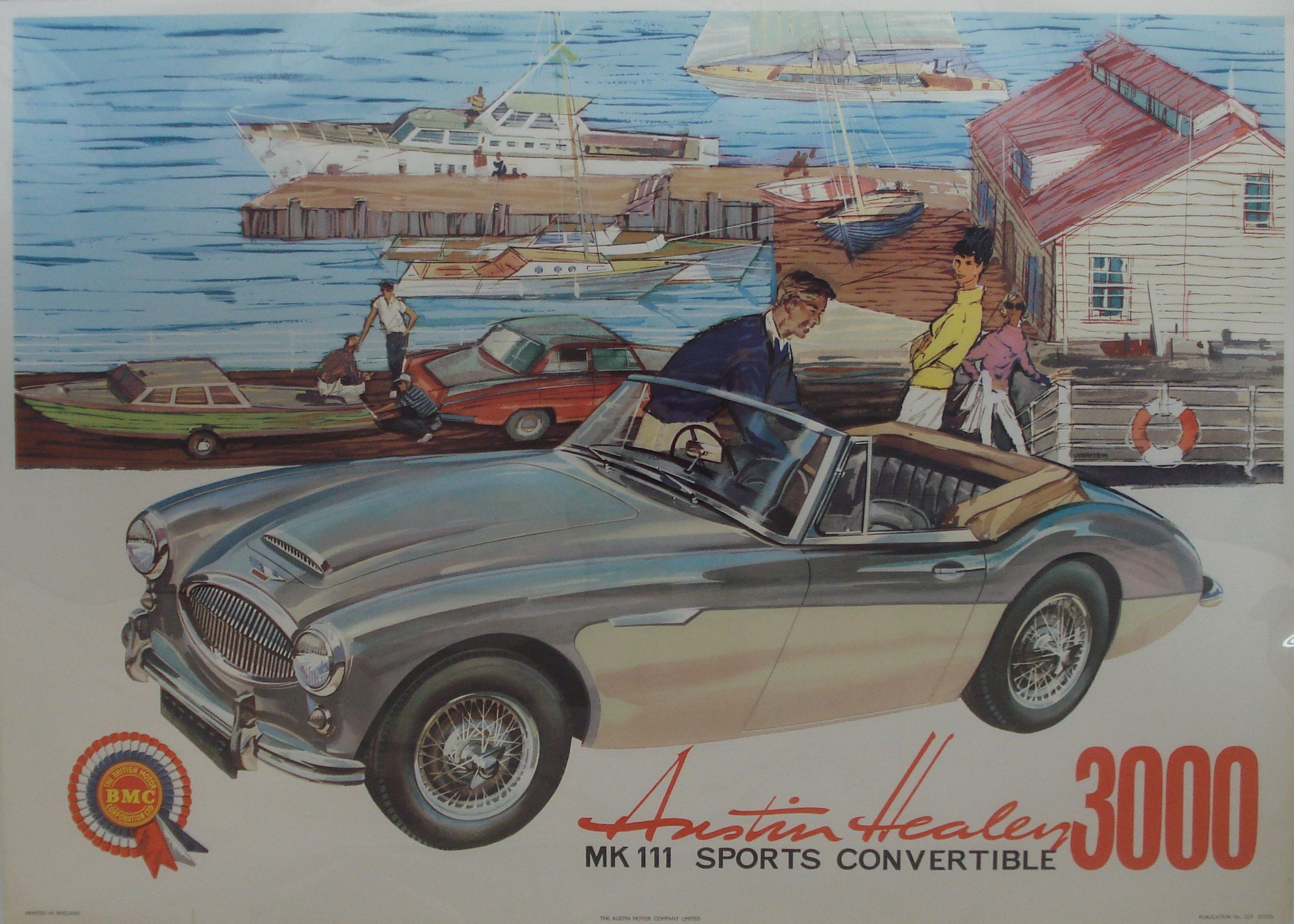 Bonhams Cars : A BMC Austin Healey 3000 MK III advertising poster,