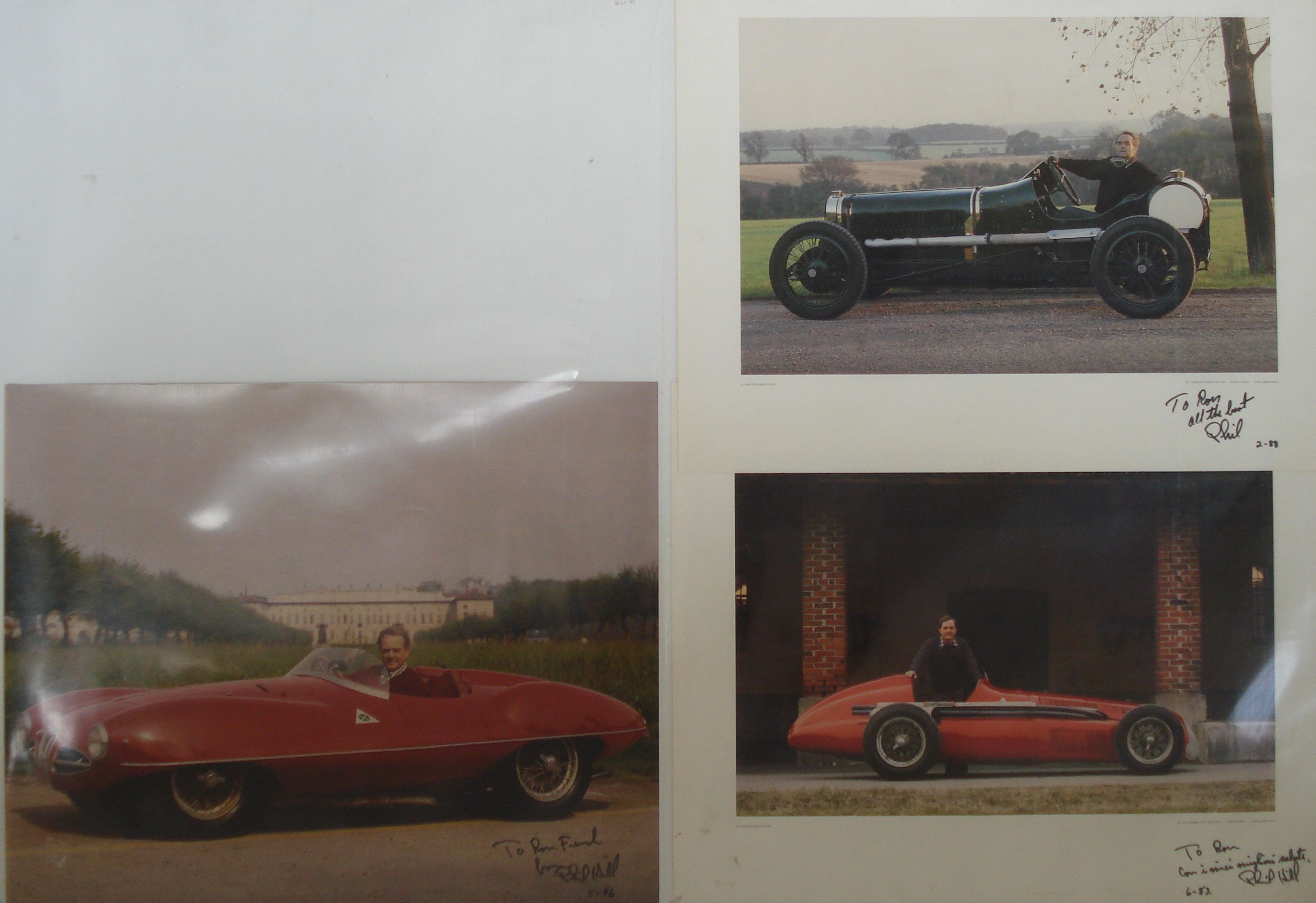 Bonhams Cars : Three signed Phil Hill images,
