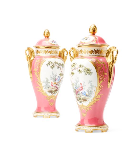 Bonhams : A pair of Spode Copeland's China vases Early 20th century