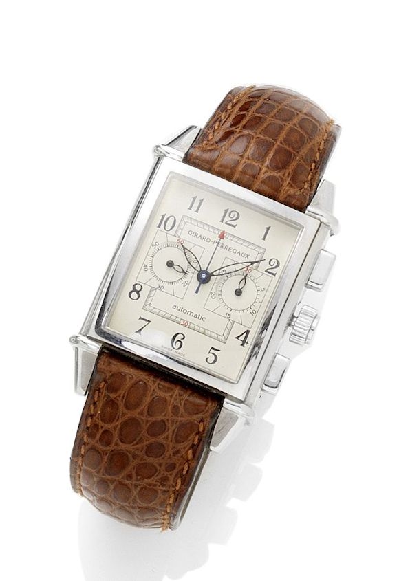 Bonhams : Girard Perregaux. A stainless steel automatic chronograph ...