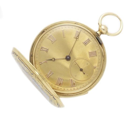 Bonhams : Henry Capt. An 18ct gold full hunter fob watch with enamelled ...