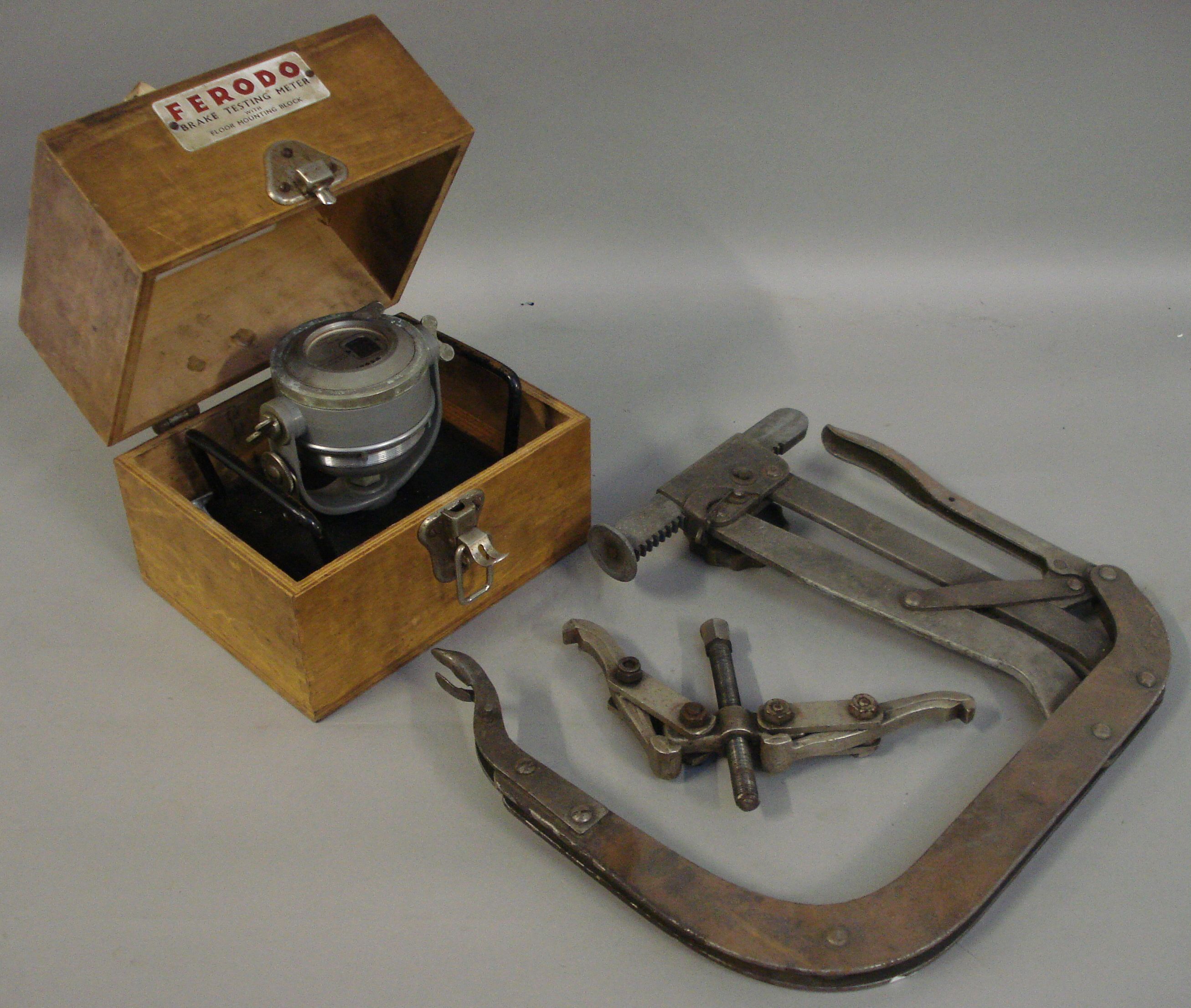 Bonhams Cars : A valve lifter and a Ferodo brake test meter,