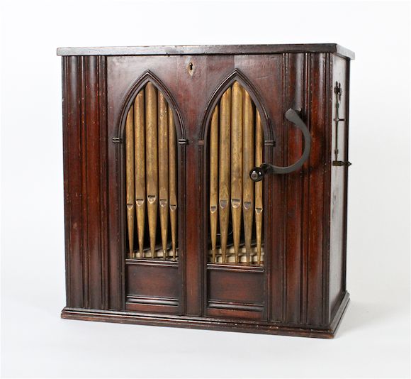 Bonhams : A Small hand-cranked salon barrel organ,