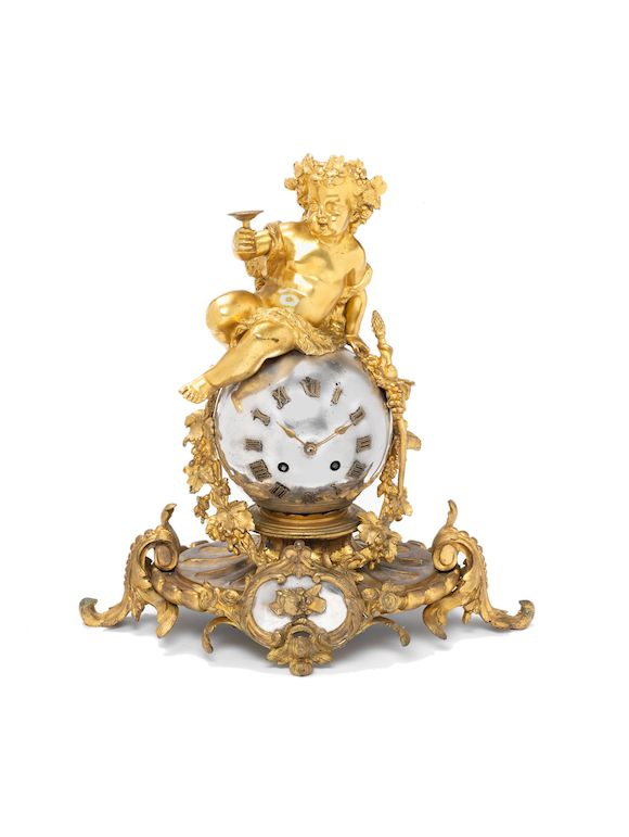 Bonhams : A late 19th century French silvered and gilt ormolu figural ...