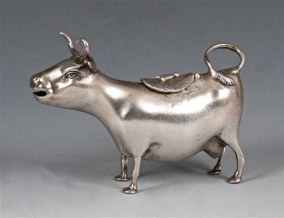 Bonhams : A 19th century German silver cow creamer With sponsor's mark ...