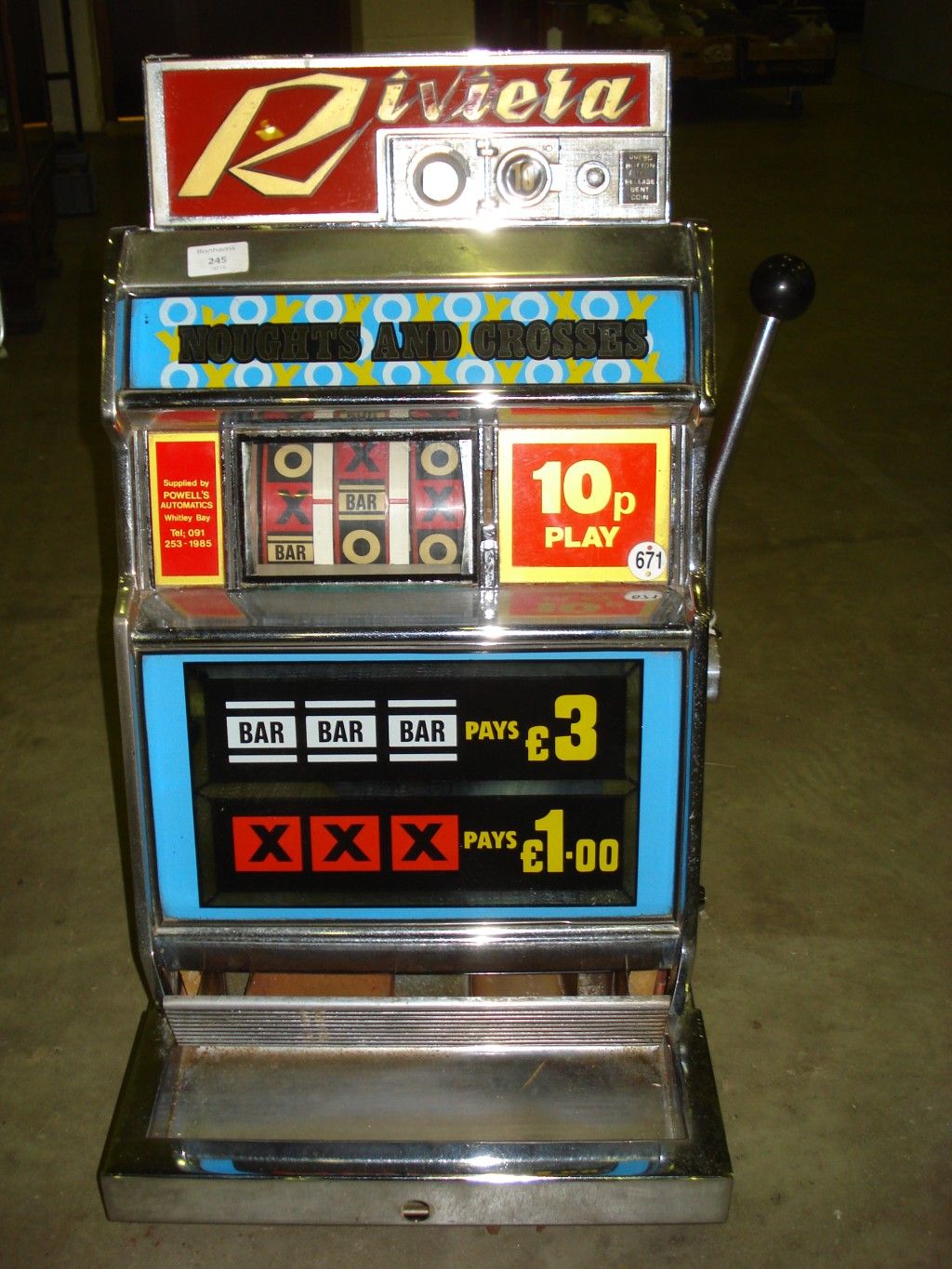 Bonhams Cars : A Jubilee International One Arm Bandit gaming machine.