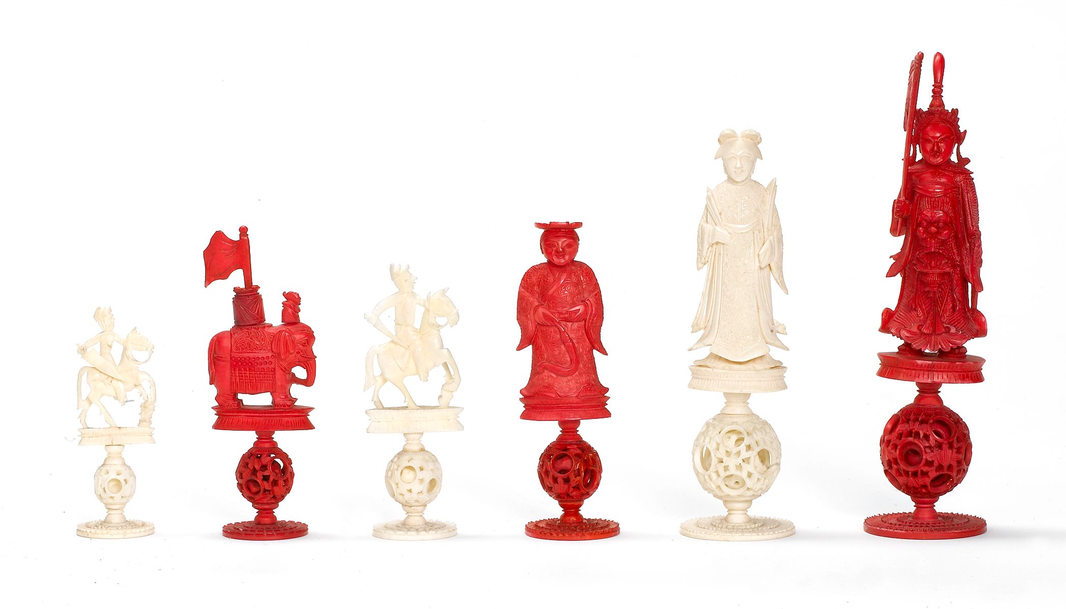 Bonhams : A Chinese Export ivory puzzleball chess set Cantonese, early ...