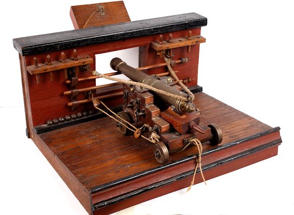 Bonhams : A Model Naval Cannon With Deck And Bulwark Section