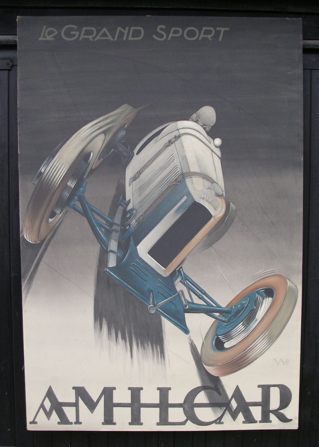 Bonhams Cars : T A Harrison, a poster-inspired 'Amilcar' painting,