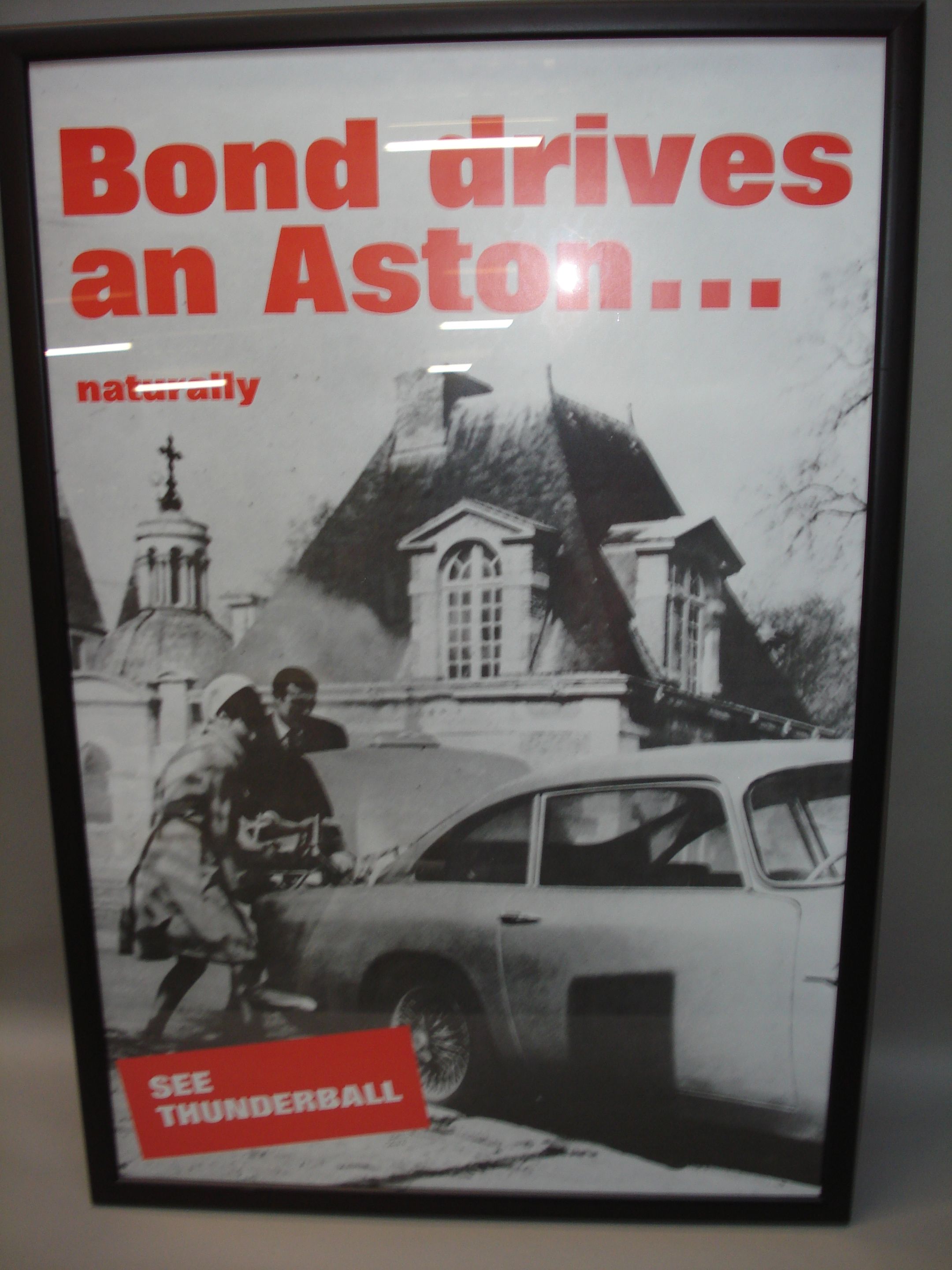 Bonhams Cars : A 'Bond Drives An Aston...naturally', poster,
