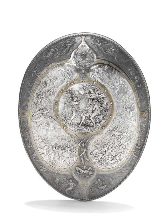 Bonhams : A Victorian parcel-gilt electrotype and damascened decorated ...