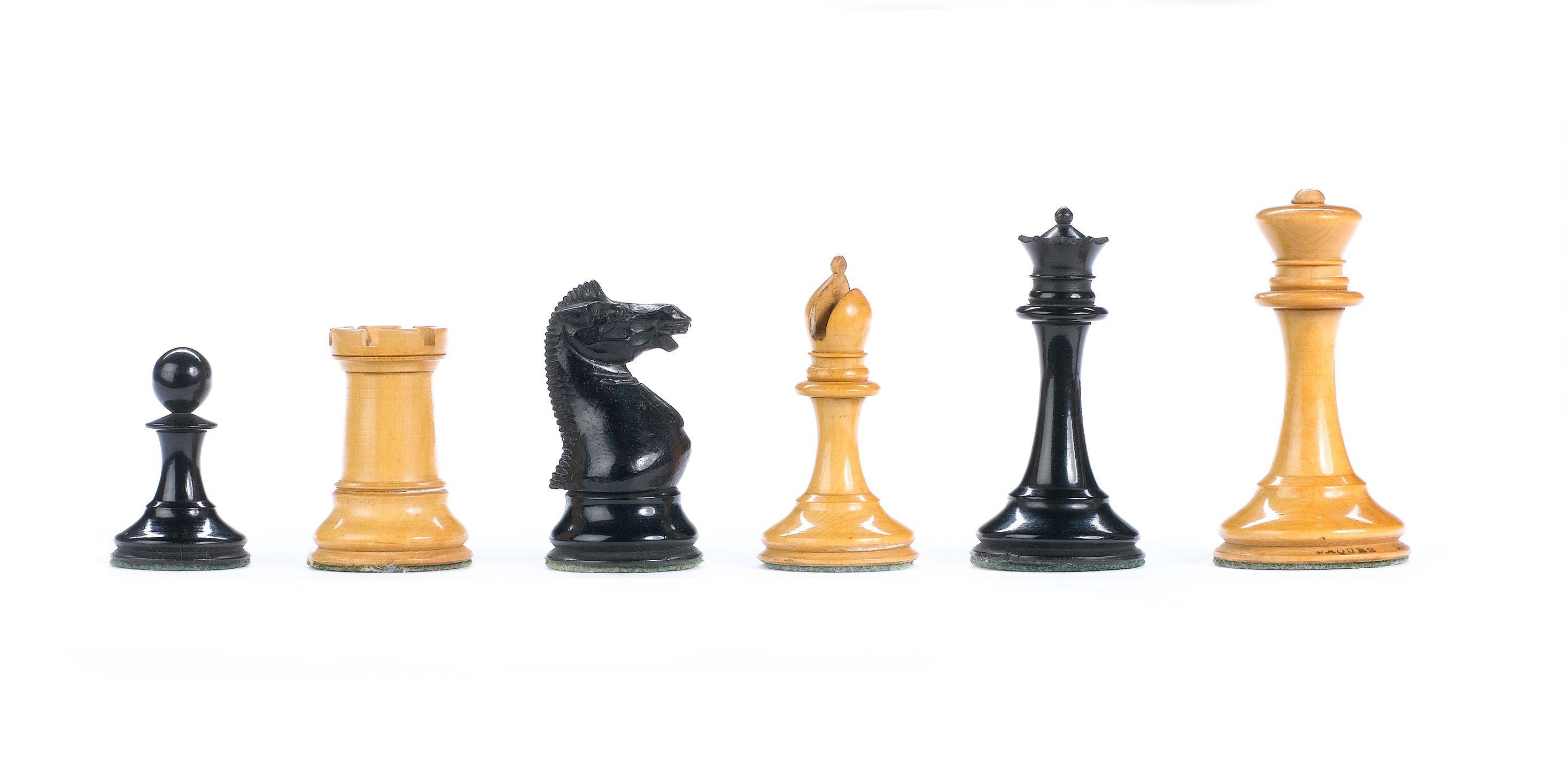 Bonhams : A Staunton Pattern unweighted boxwood and ebony chess set ...