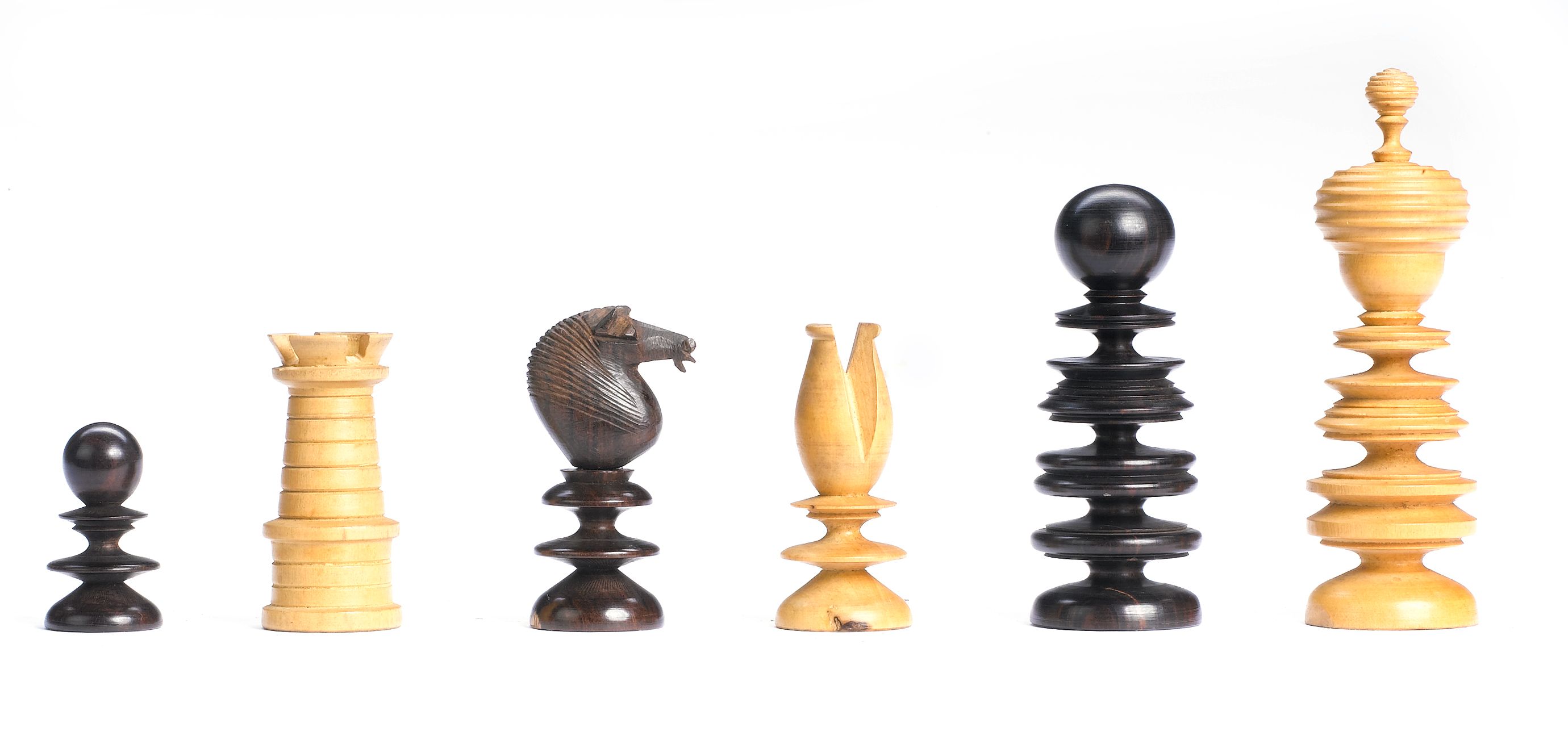 Bonhams : A St George Pattern rosewood and boxwood chess set English ...