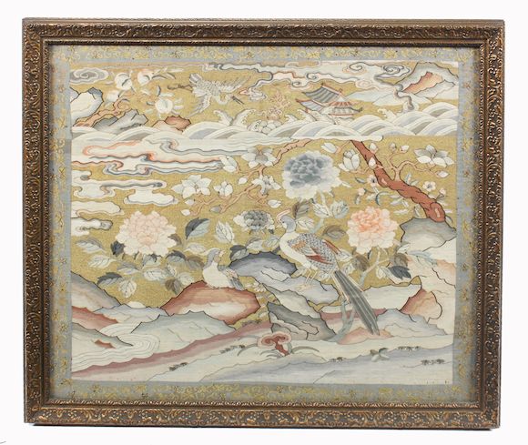 Bonhams : A Chinese 19th century kesi-weave panel