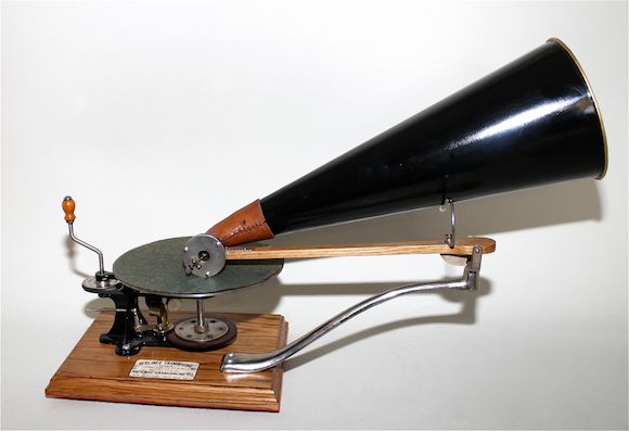 Bonhams : A Berliner model 2 hand-cranked gramophone, circa 1899 and later,