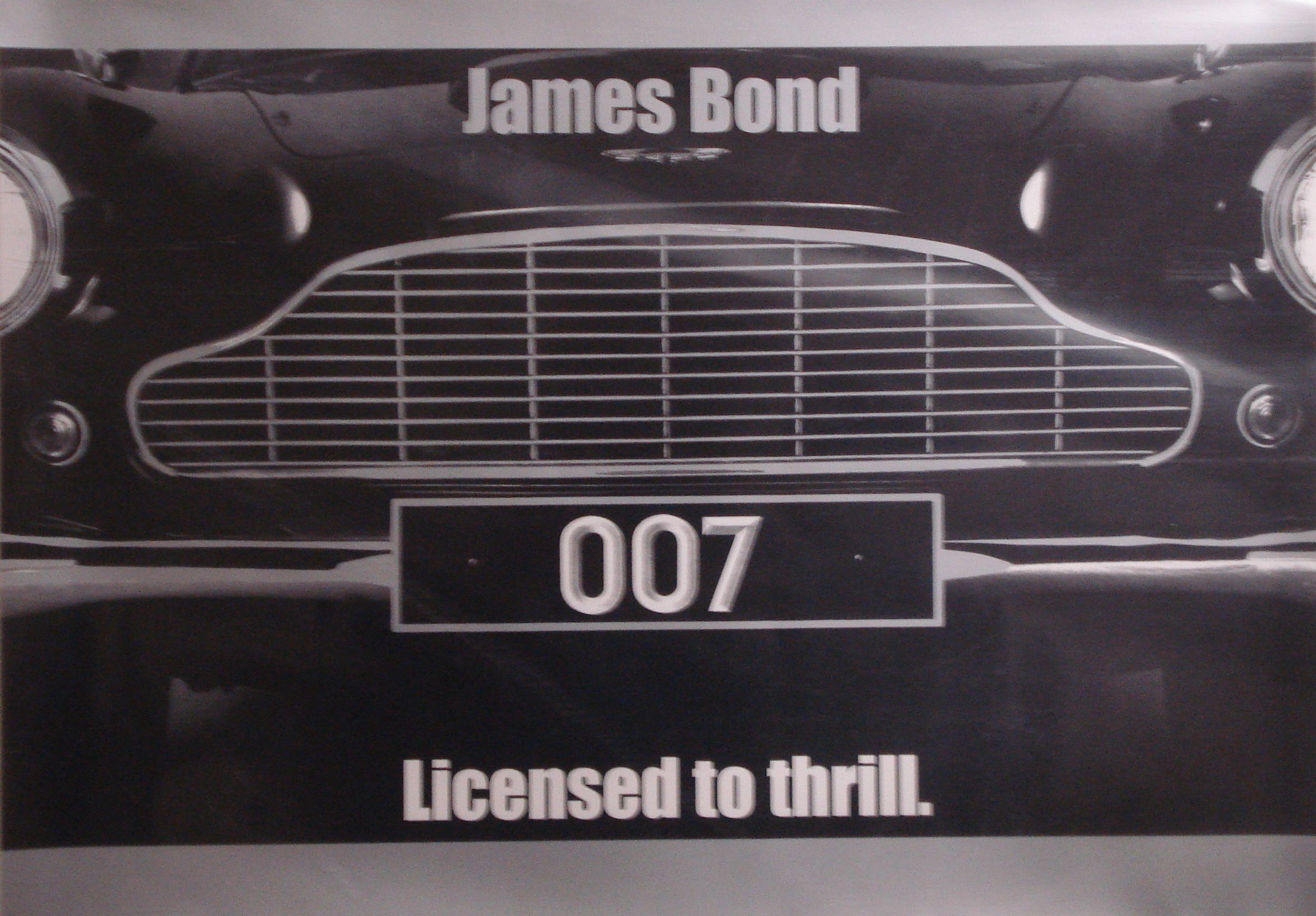 Bonhams Cars : A James Bond 007 Licensed to Thrill advertising poster,