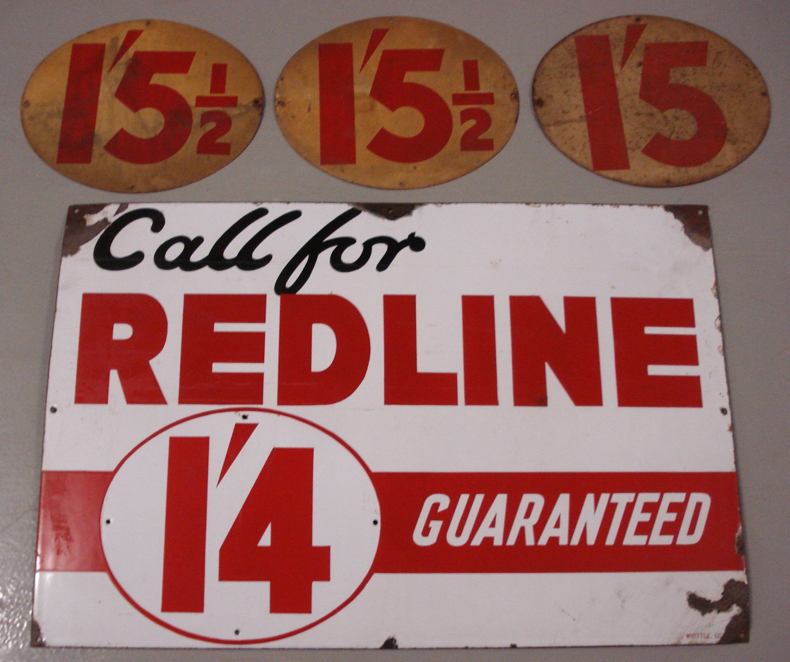 Bonhams Cars : A good 'Call for Redline Guaranteed' enamel sign,