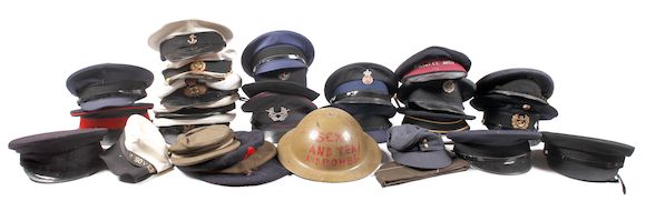 Bonhams : Military and Civilian Peaked Forage Caps, Berets Etc