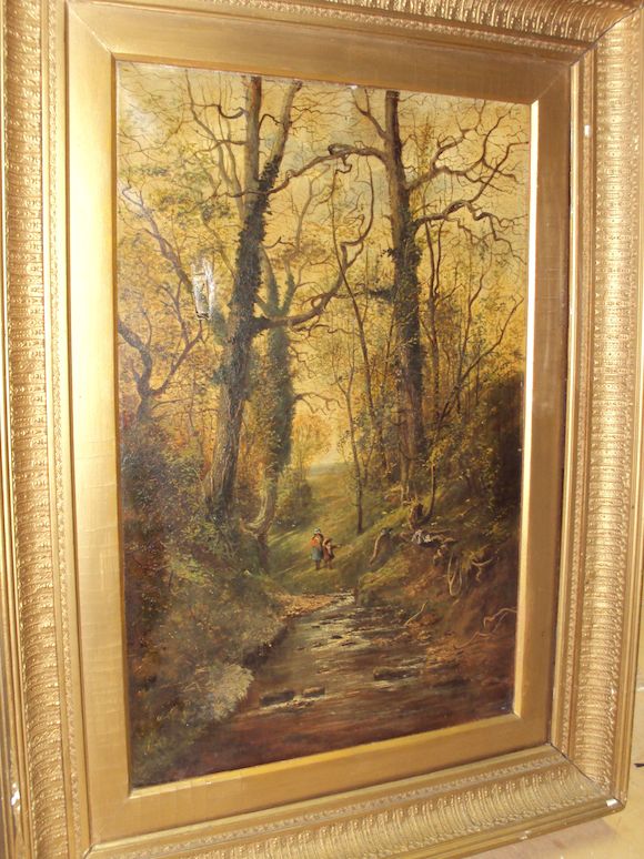 Bonhams : T. Phillips (British School, circa 1886) Children on a path ...