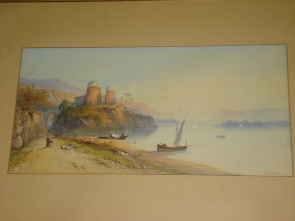 Bonhams : Edwin St. John (British, 1878-1961) An Italian lake scene ...