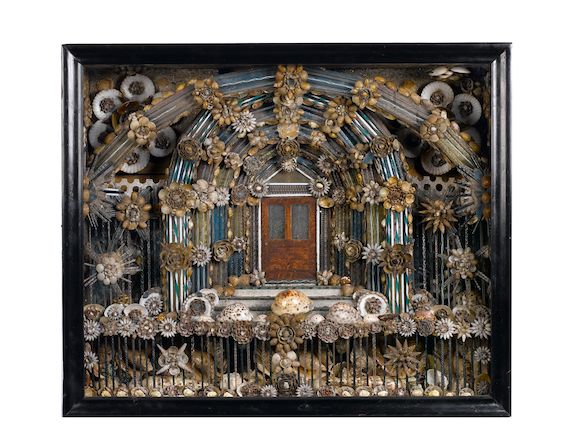 Bonhams : A large Victorian shellwork model of a grotto