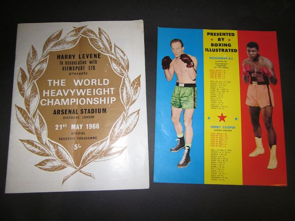 Bonhams : 1966 Henry Cooper v Muhammad Ali fight programme