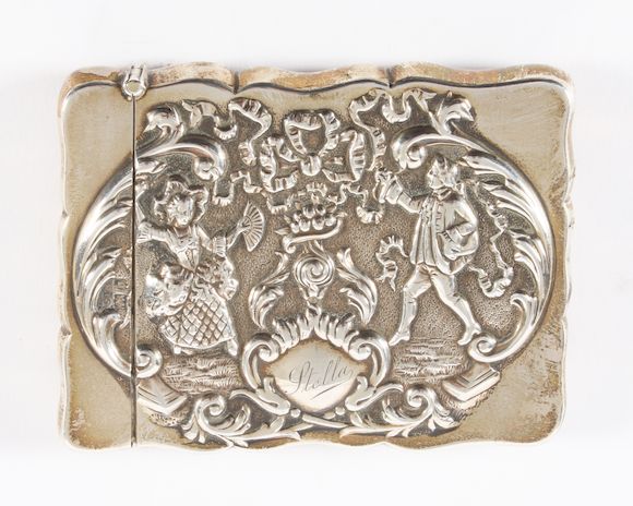 Bonhams : An Edwardian silver card case By Samuel Jacob, London, 1903,