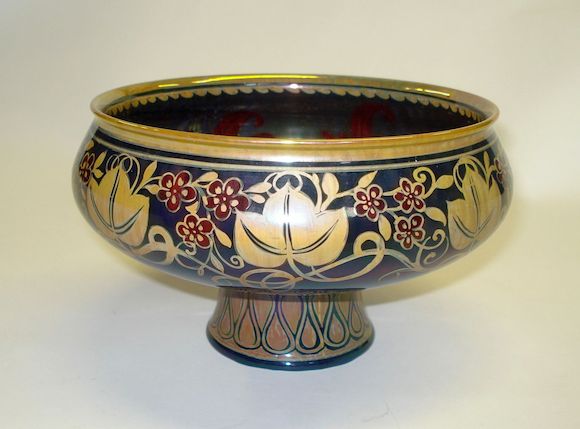 Bonhams : A Pilkingtons Royal Lancastrian pedestal bowl, designed by ...
