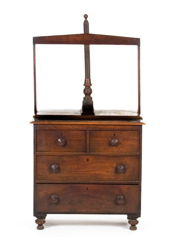 Bonhams : A Victorian mahogany and fruitwood small linen press chest