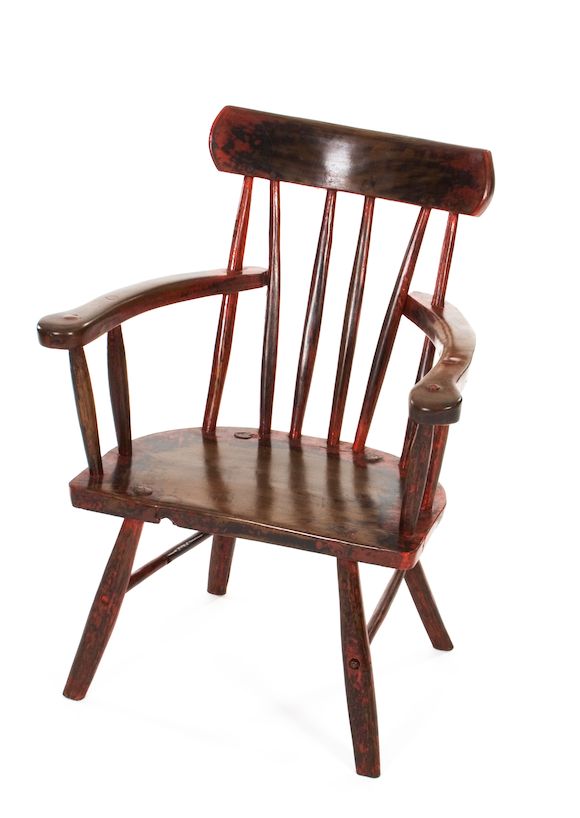 Bonhams : A 19th Century Irish painted beech and ash 'Gibson chair'