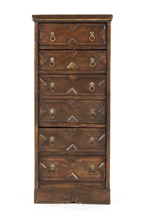 Bonhams : An oak geometric upright chest of drawers Constructed from ...