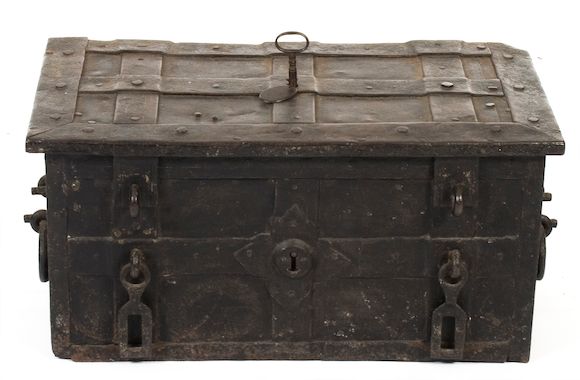 Bonhams : A 17th Century Continental iron "Armada chest" or strong-box