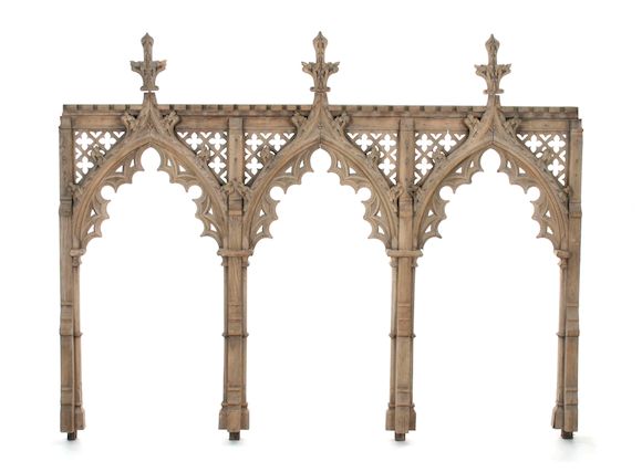 Bonhams : A large section of 19th Century Gothic Revival oak ...