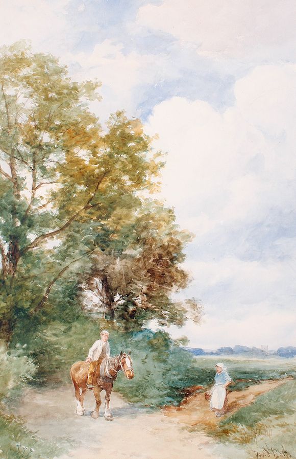 Bonhams : David Bates (British, 1840-1921) The Lane by the Common 52.5 ...