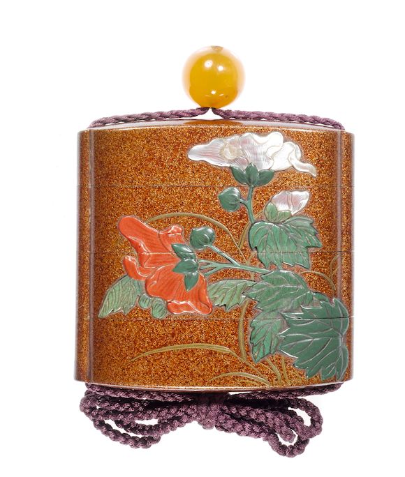 Bonhams : A lacquer three-case inro By Nomura Chohei(sai), early 19th ...