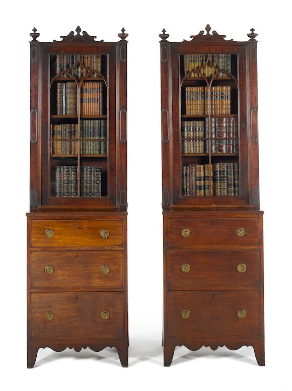 Bonhams : A small pair of 19th century mahogany bookcases