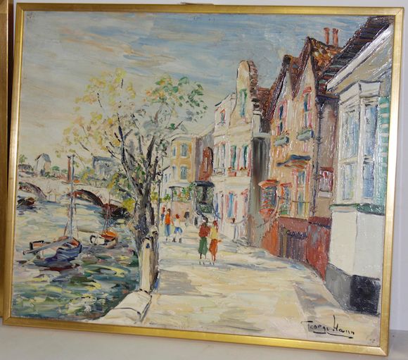 Bonhams : George Hann (British, 20th Century) Strand on the Green
