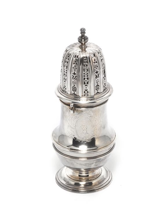Bonhams : A George I silver caster, by Louis Cuny, London 1715,