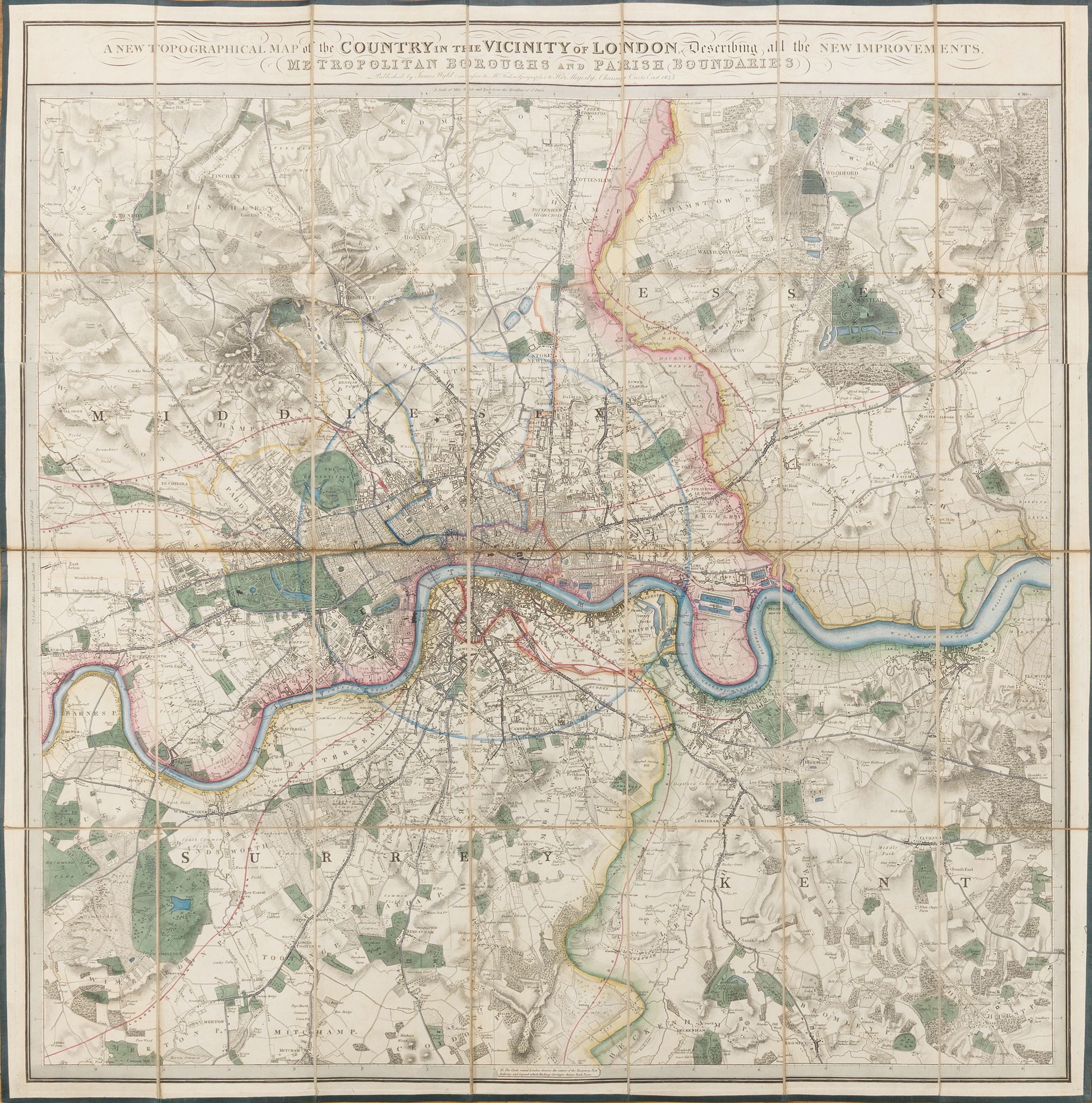 Bonhams : LONDON FADEN (WILLIAM) A New Topographical Map of the Country ...