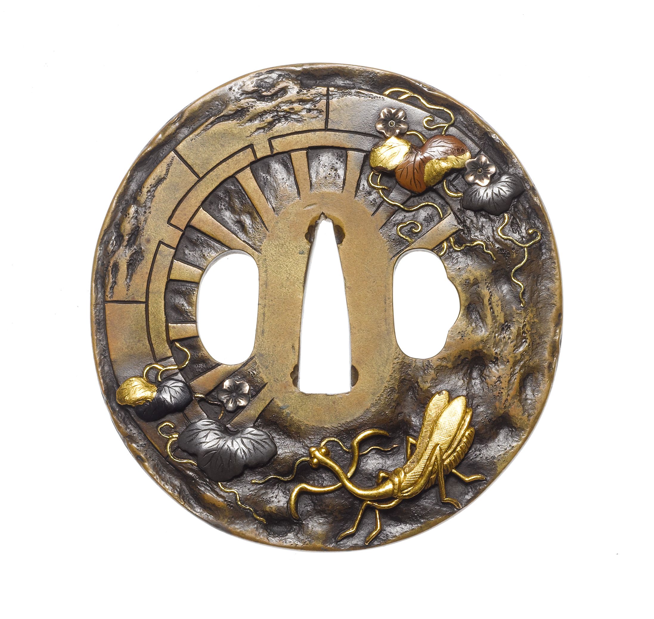 Bonhams : A brass tsuba Nara School, 19th century